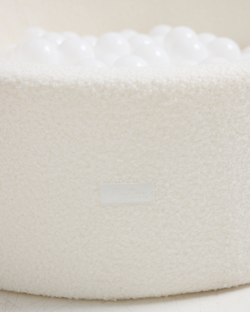Foam Boucle Ball Pit + 200 White, Pearl & Transparent Balls – The ...